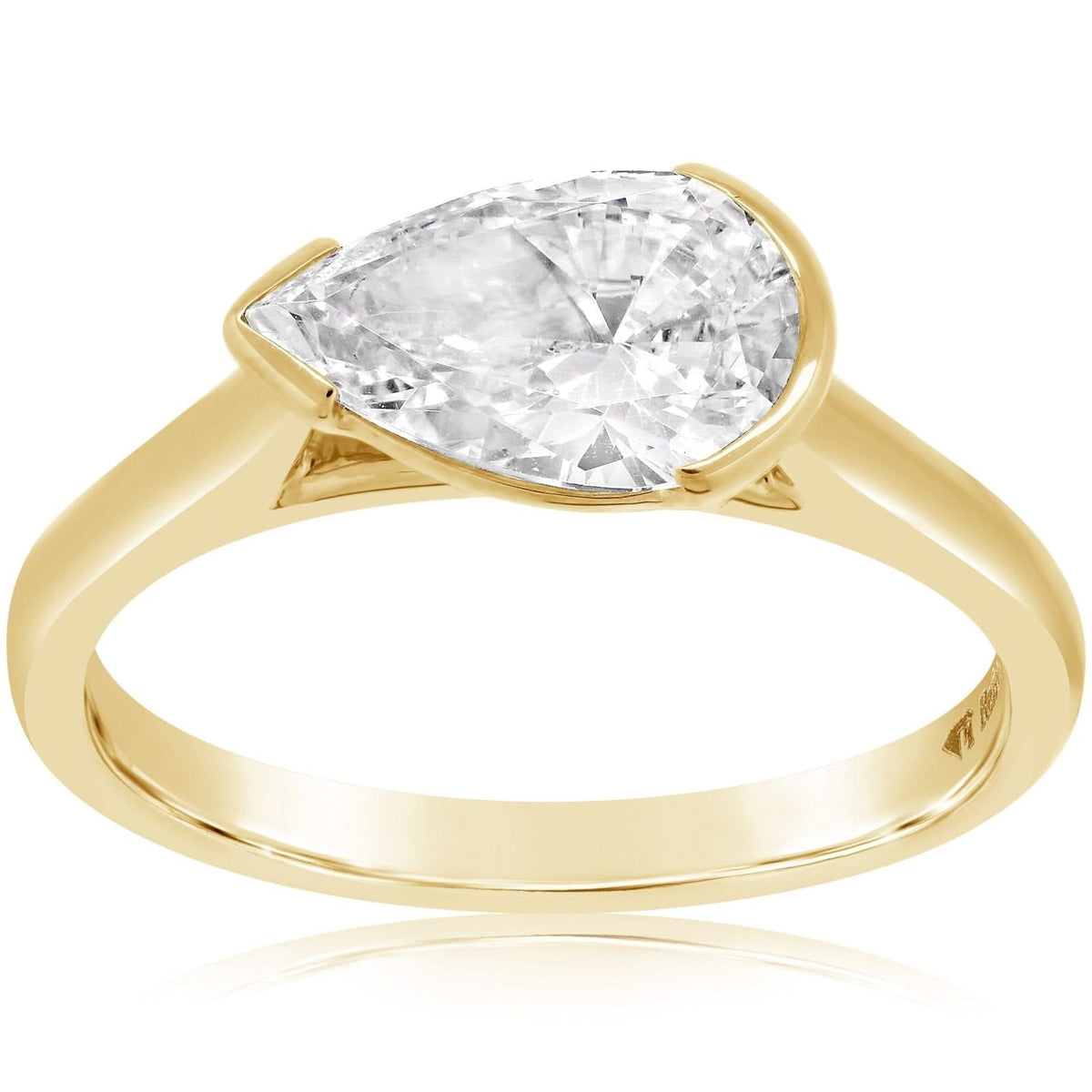 Half Bezel Pear Shape Engagement Setting – Reis-Nichols Jewelers