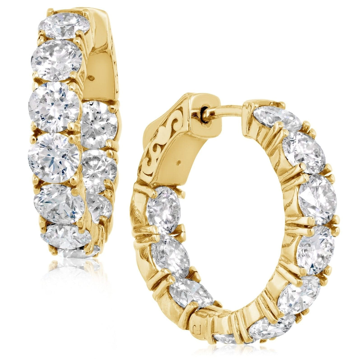 6 Carat Inside Outside Diamond Hoop Earrings – Reis-Nichols Jewelers