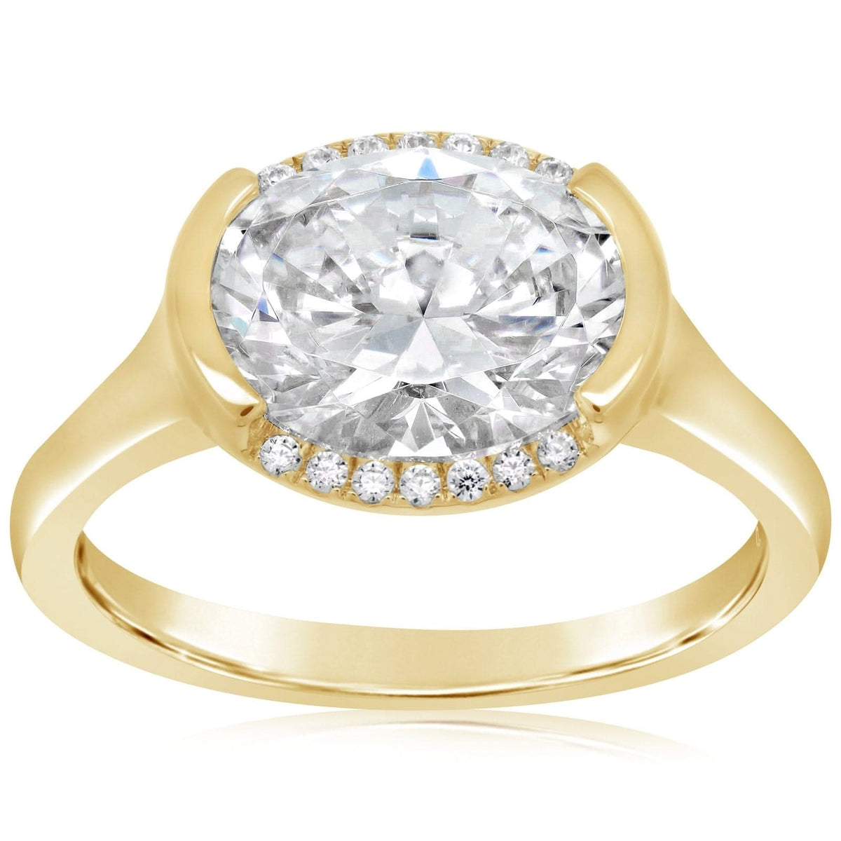 Diamond Half Bezel Oval Engagement Ring Setting – Reis-Nichols Jewelers
