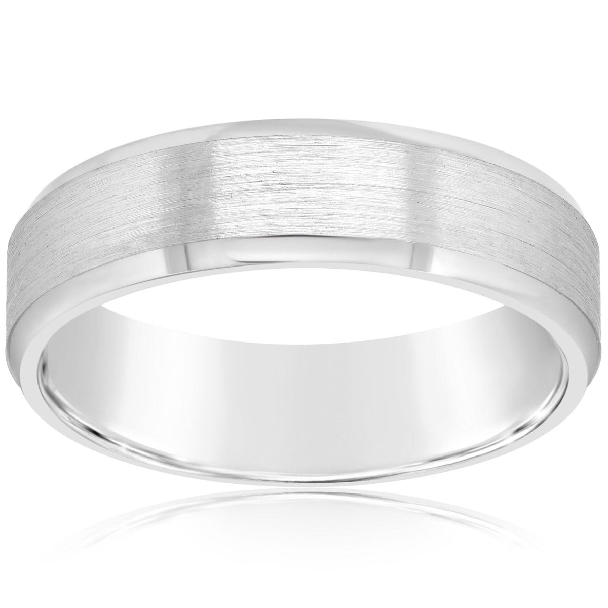 Bevel Edge Satin Wedding Band – Reis-Nichols Jewelers
