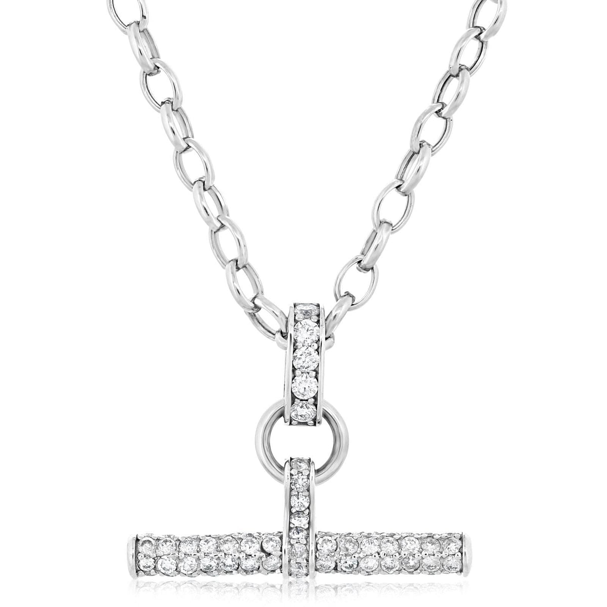 Diamond T-Bar Paperclip Necklace – Reis-Nichols Jewelers