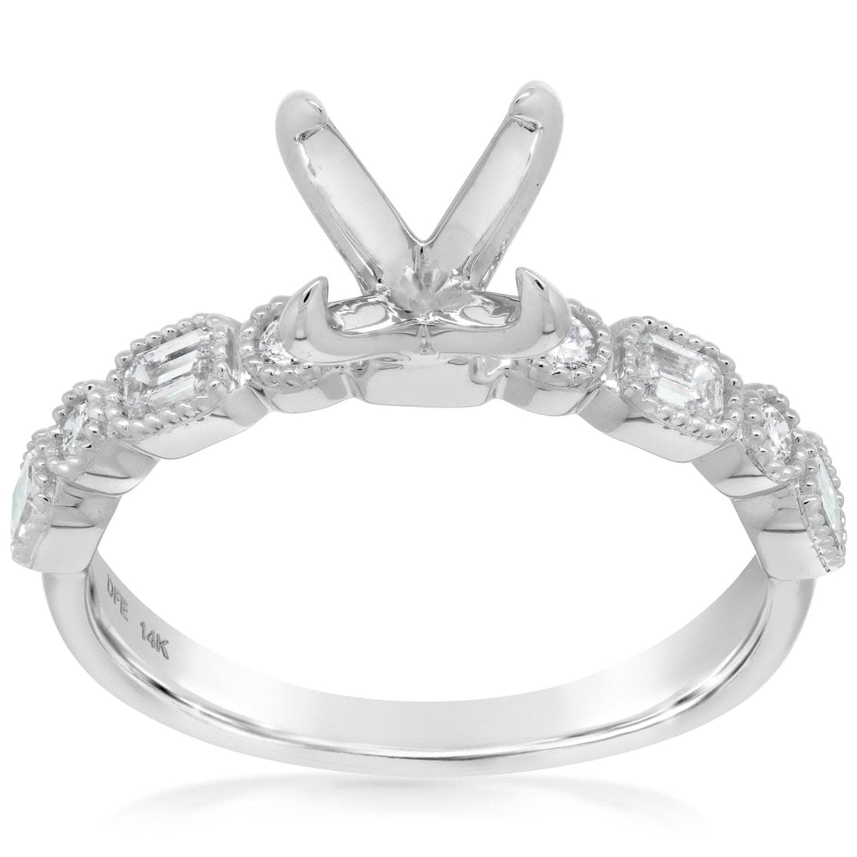 Bezel Set Side Stone Diamond Engagement Ring Setting – Reis-Nichols ...